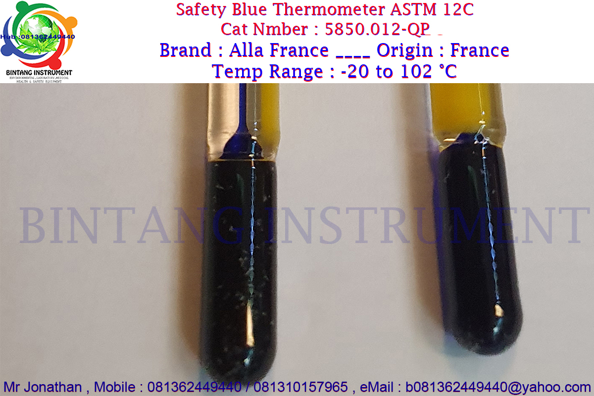 .: 081362449440 Jual Thermometer ASTM 12C Safety Blue Alla France ...