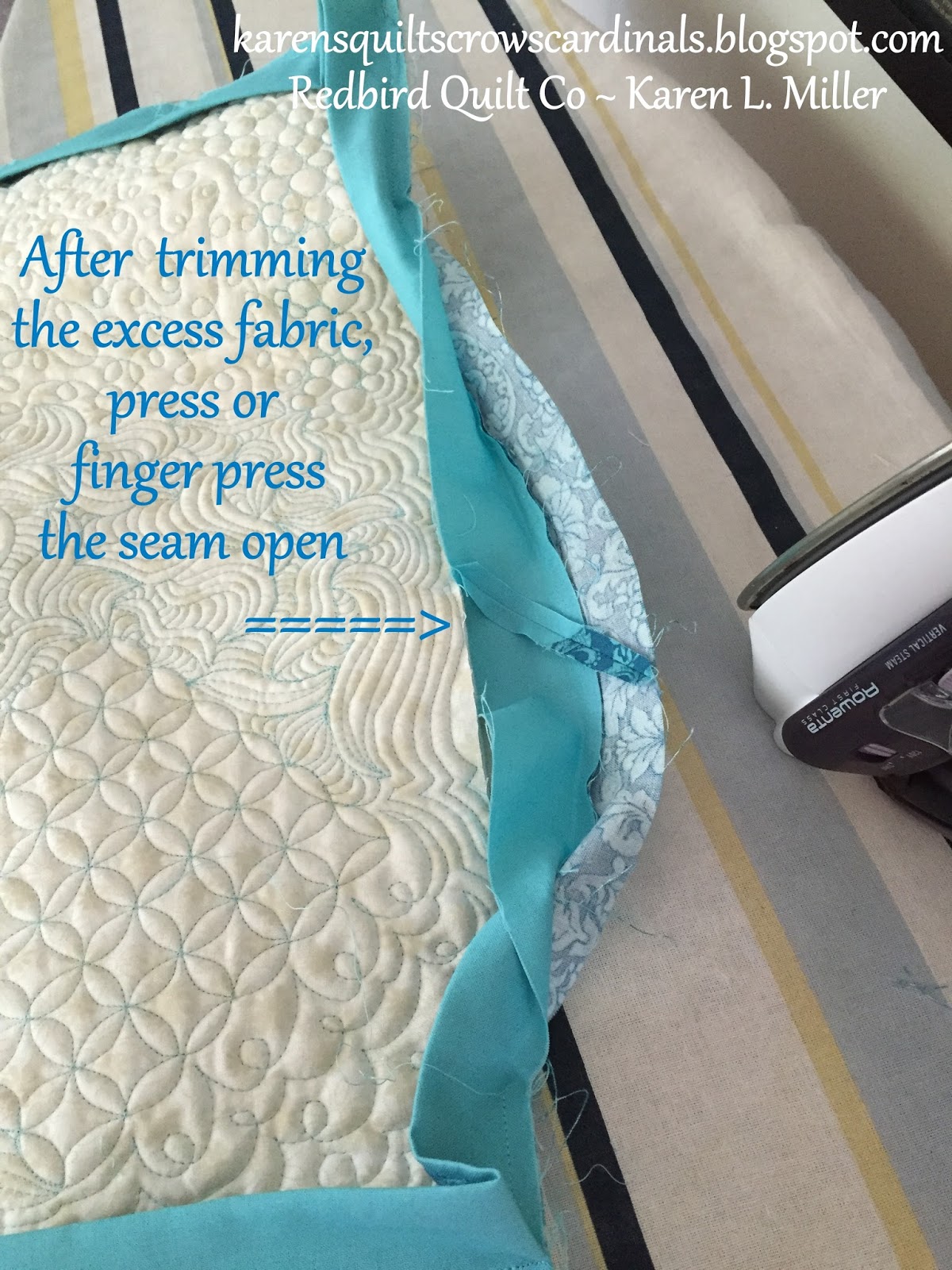 Karen's Quilts, Crows and Cardinals: Tutorial - Mitered and Flanged ...