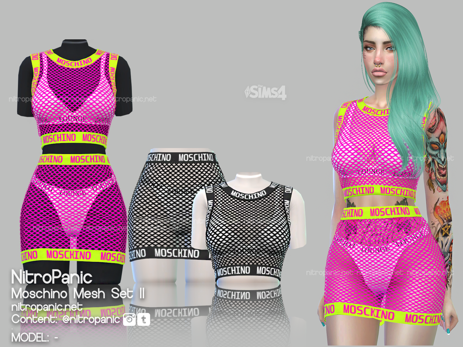 MOSCHlNO Mesh Set II for The Sims 4