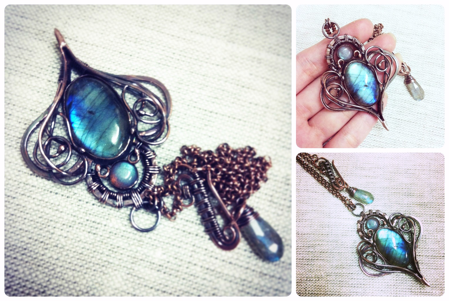 Handmade wire wrapped, filigree, fantasy and steampunk jewelry.