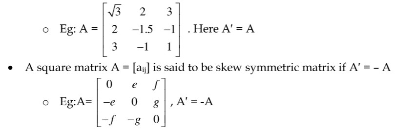 Class 12 Chapter 3 (Matrices) class Notes ~ The Math Centre
