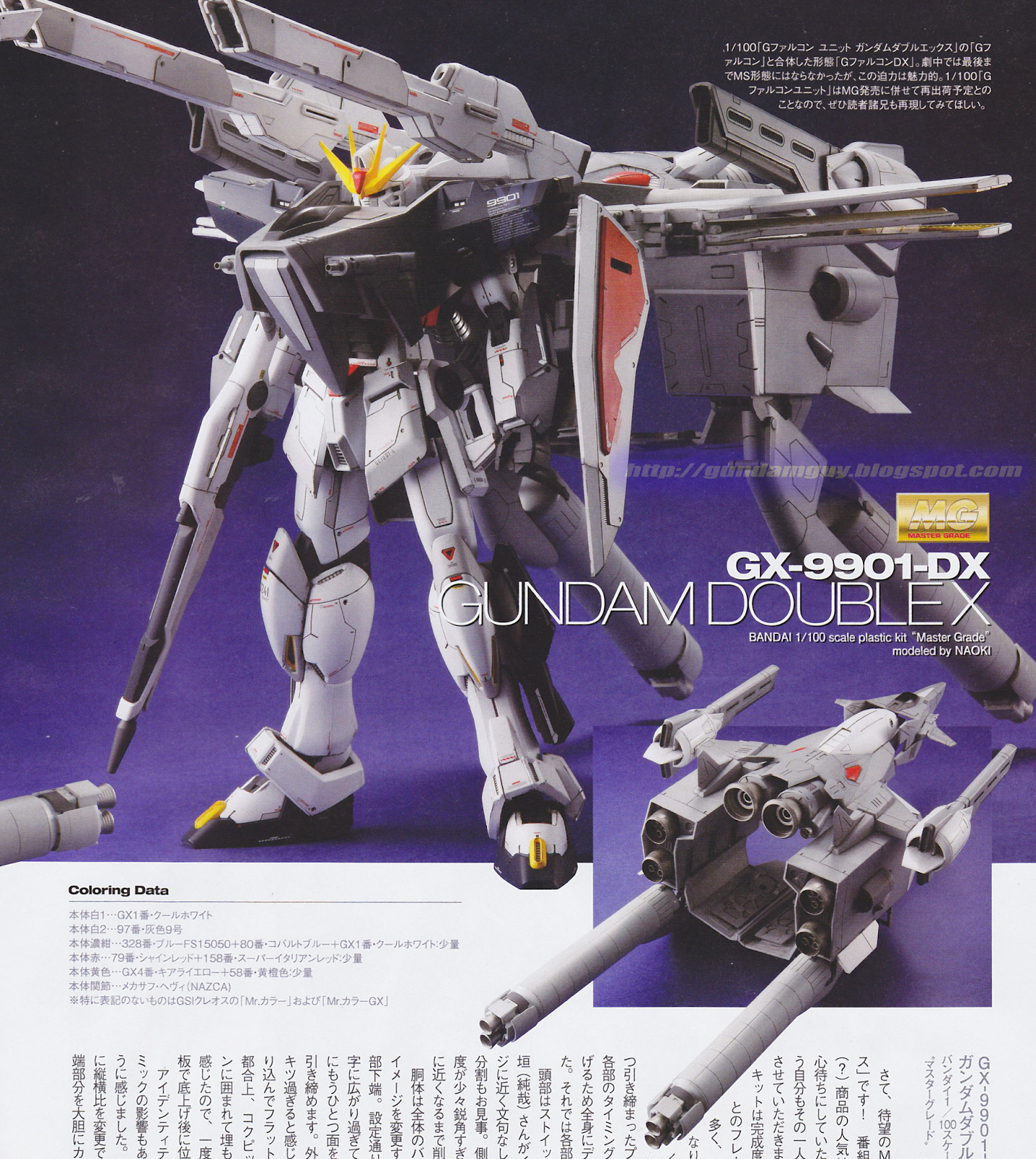 GUNDAM GUY: MG 1/100 Gundam Double X + Scratch Build G-Falcon ...