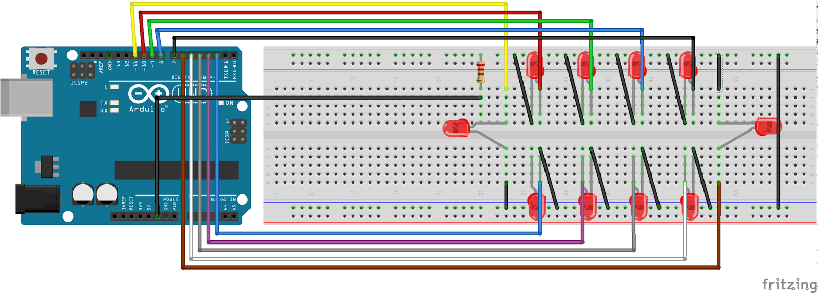 Usando Arduino: Mi primer proyecto, ruleta de led