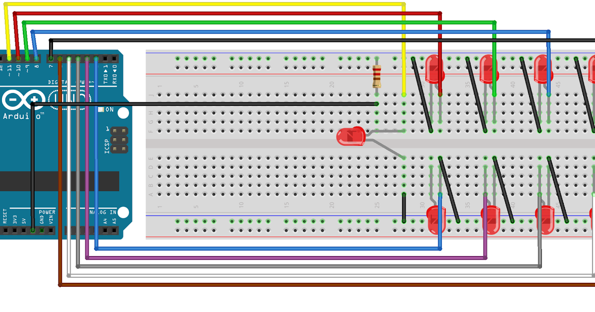 Usando Arduino: Mi primer proyecto, ruleta de led