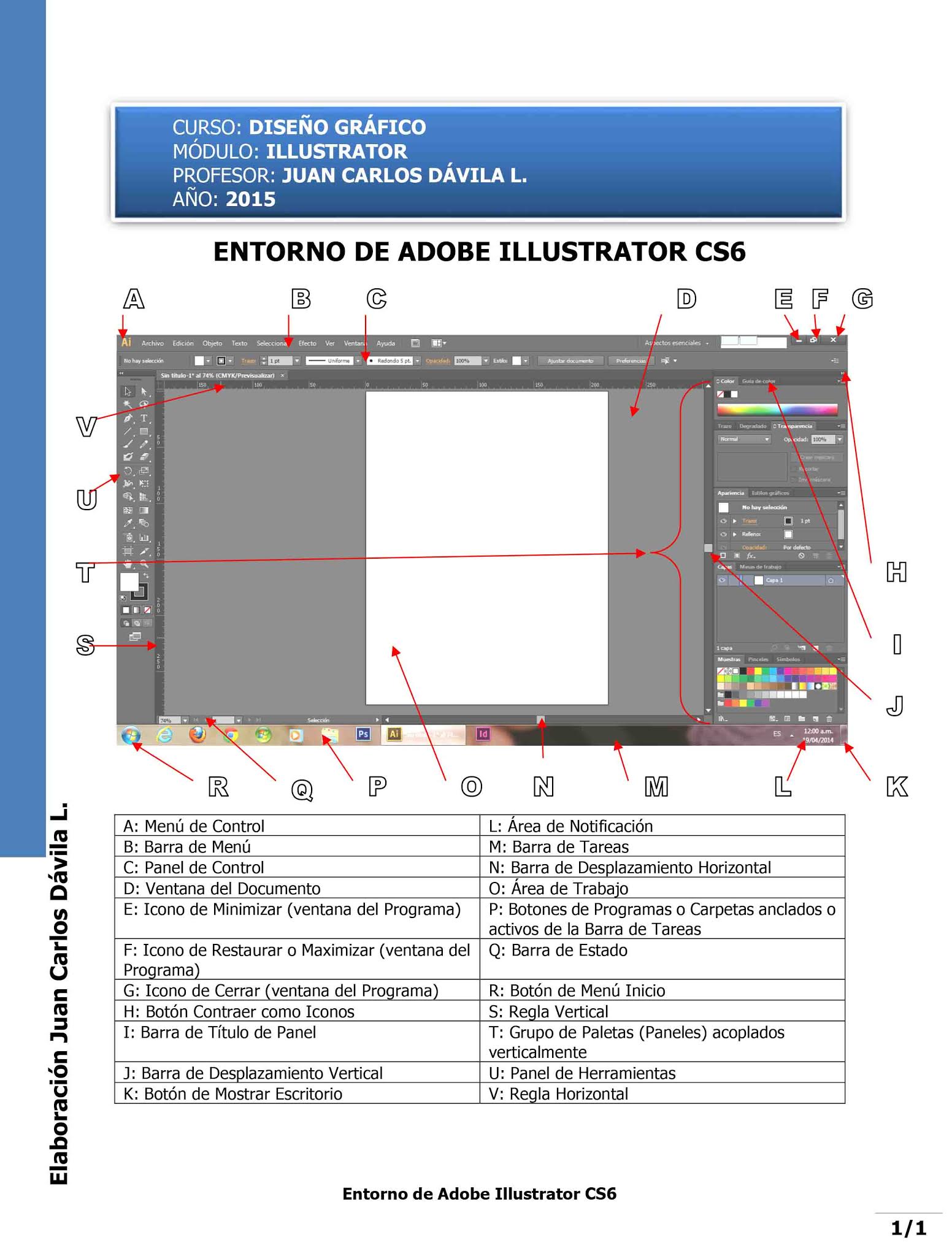 Laboratorio en Línea: Entorno de Adobe Illustrator CS6