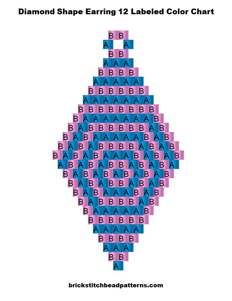 Brick Stitch Bead Patterns Journal: No. 12 Free Diamond Shape Earring ...