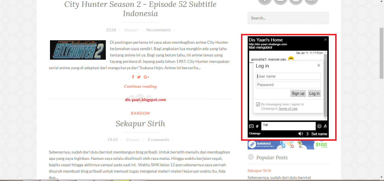 Cara Membuat Live Chat di Blog Menggunakan Chatango ~ Dis Yaari