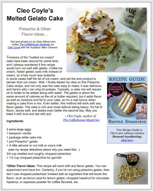 Cleo Coyle Recipes.com: Easy Melted Gelato Sheet Cake by Cleo Coyle # ...