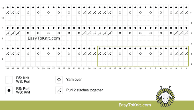 Eyelet Lace 86: Old Shale Variation - Easy To Knit