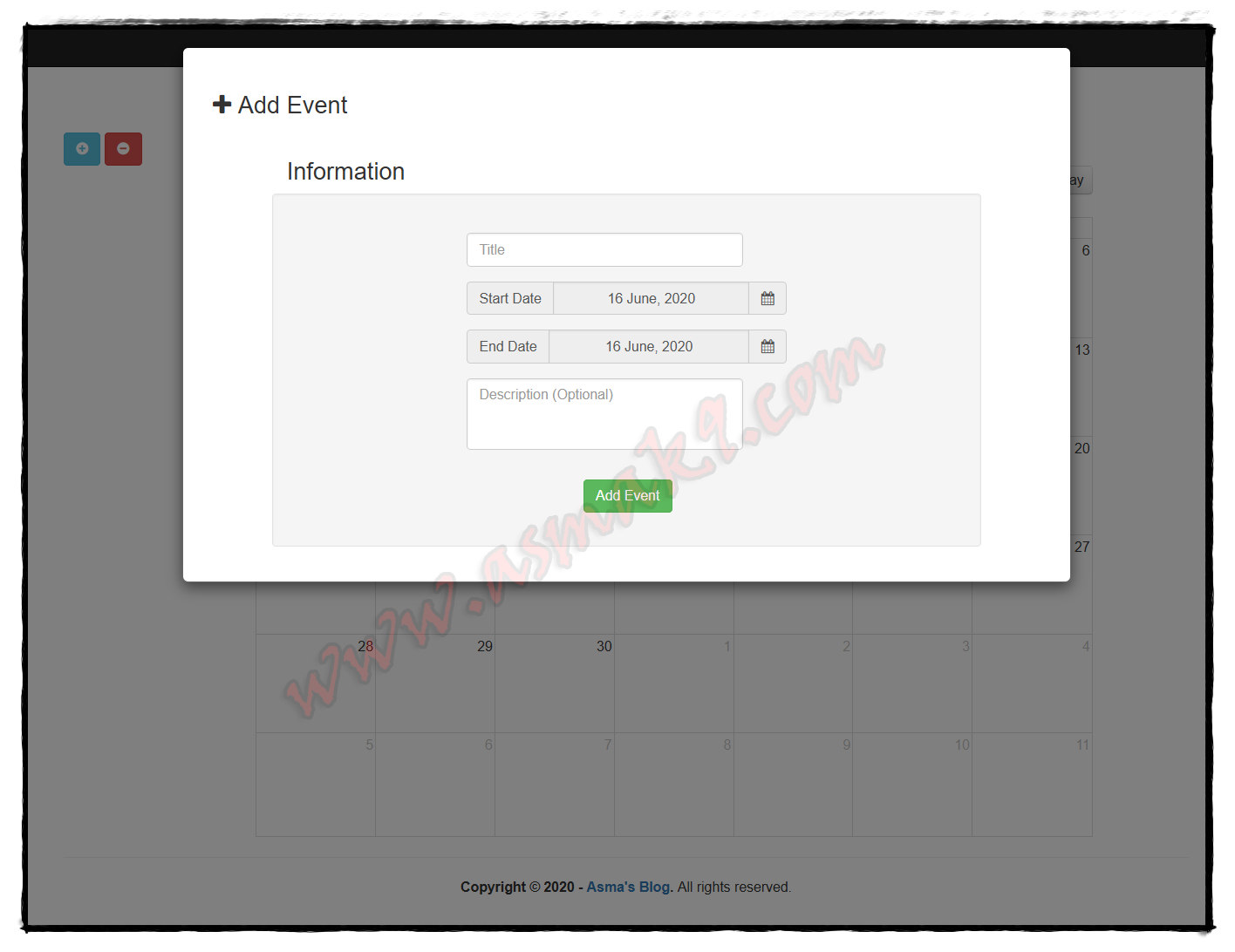 Event Manager using ASP.NET MVC and Jquery Full Calendar Plugin - Asma's Blog