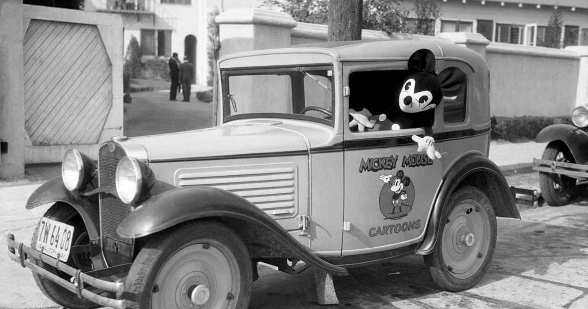 Mickey Mouse Driving Personalized Car, 1933 ~ Vintage Everyday
