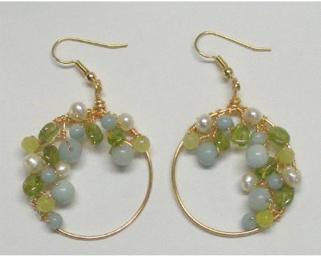 Spring Garlands Wire Wrapped Earrings Tutorial / The Beading Gem