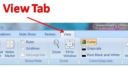 View Tab in MS PowerPoint 2007 in Hindi and English | जाने एम एस पॉवरपॉइंट 2007 में व्यू टैब के ...