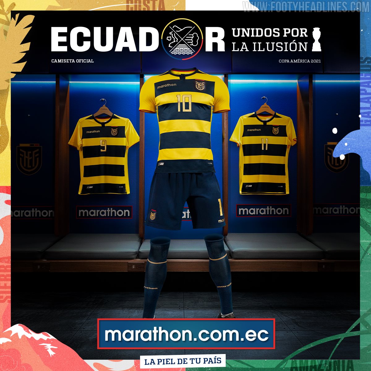 Ecuador 2021 Copa America Home & Away Kits Released - Footy Headlines