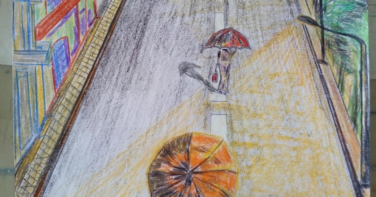 How to draw Rainy monsoon evening?
