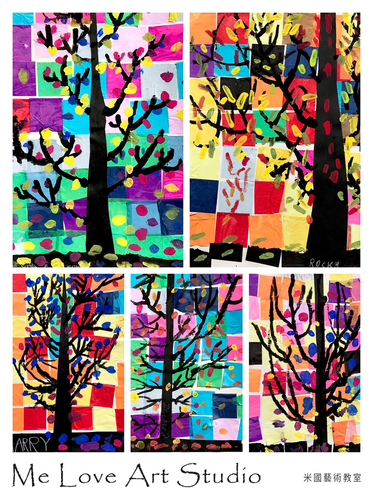Me Love Art Studio《米國藝術》: Collage Fall Tree