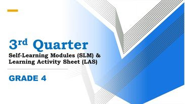 Grade 4 - 3rd Quarter Self-Learning Modules and LAS with Answer Key ...