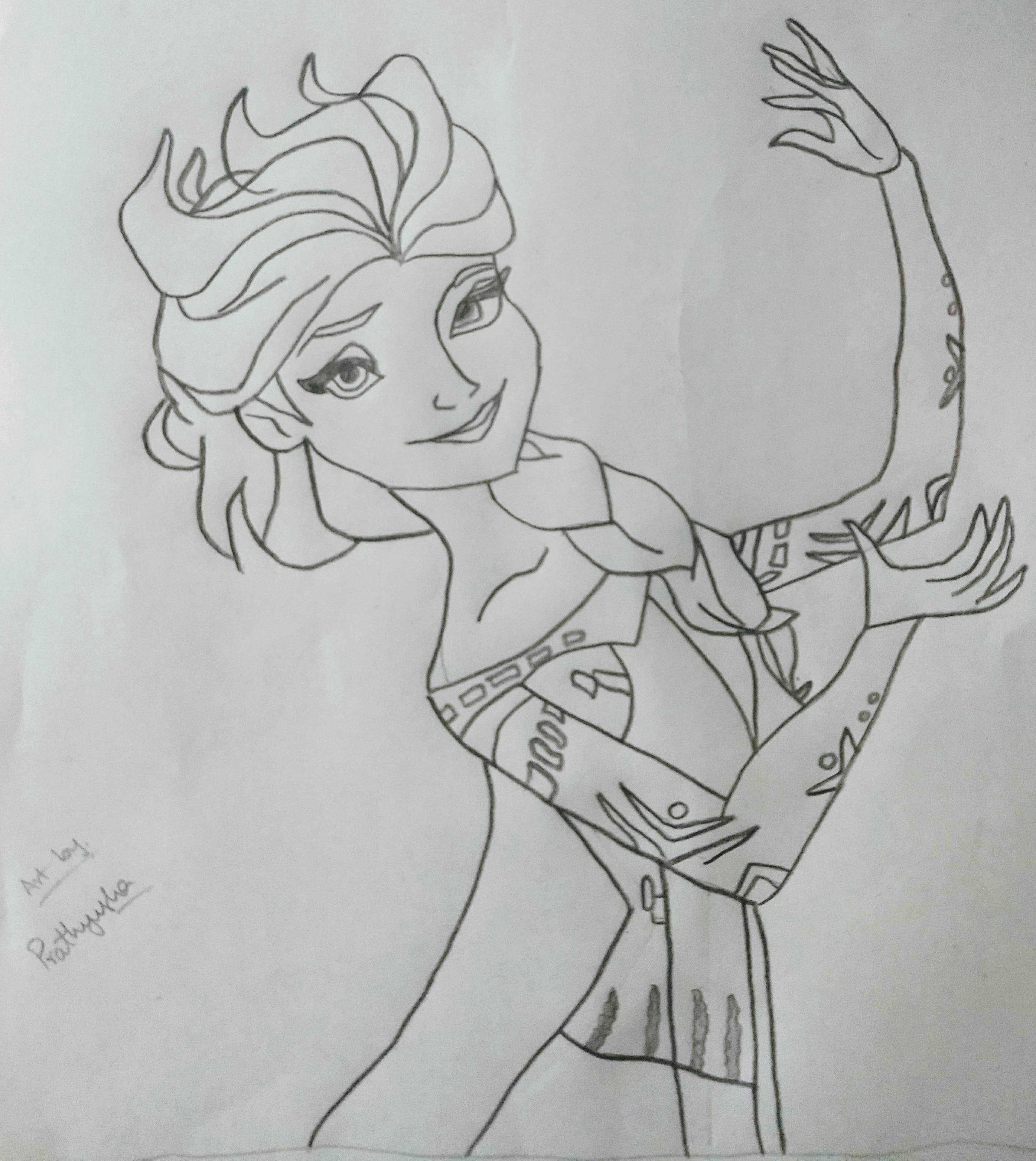 As I Like It: Elsa easy pencil sketch