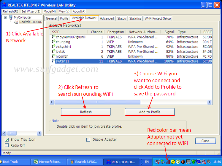 SurfGadGet.com: How to use Realtek Utility to connect WiFi