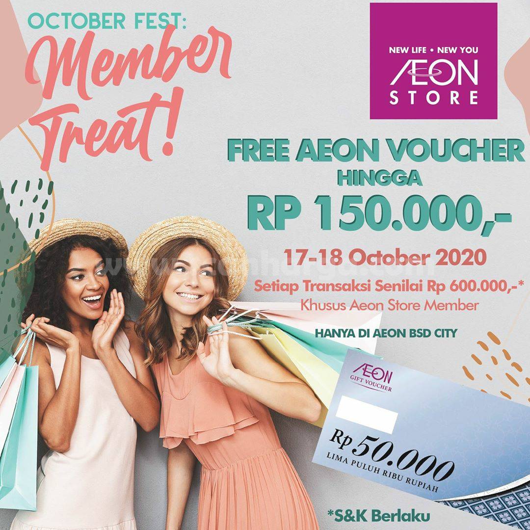 AEON Store Promo Voucher Gratis hingga Rp 150.000 - scanharga