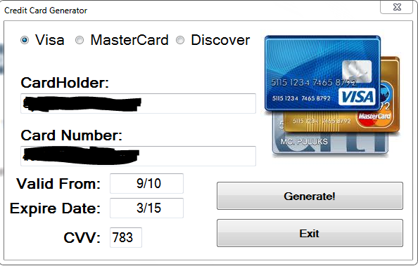Credit Card Generator - granicenter