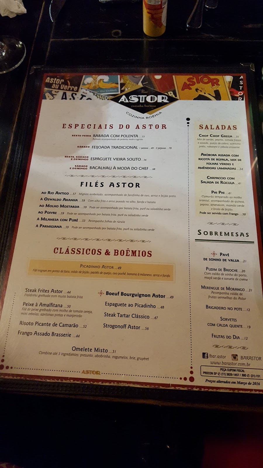 Bar Astor, em Ipanema: Cardápio com Novidades! | Apaixonados por ...