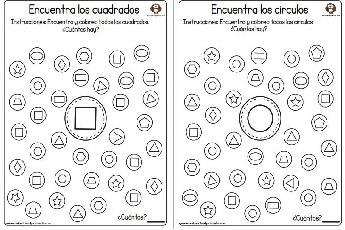 Divertidas Fichas Para Encontrar Las formas Geométricas - Dinamicas de ...