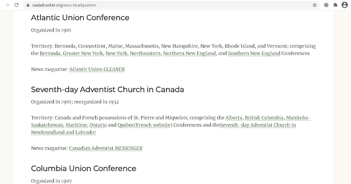 Seventh-day Adventist - North American Division (Resources) 2021