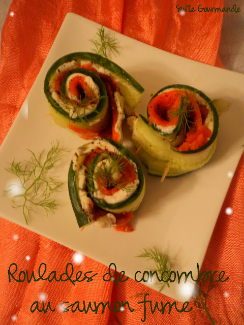 Suite Gourmande: Roulades de concombre au saumon fumé