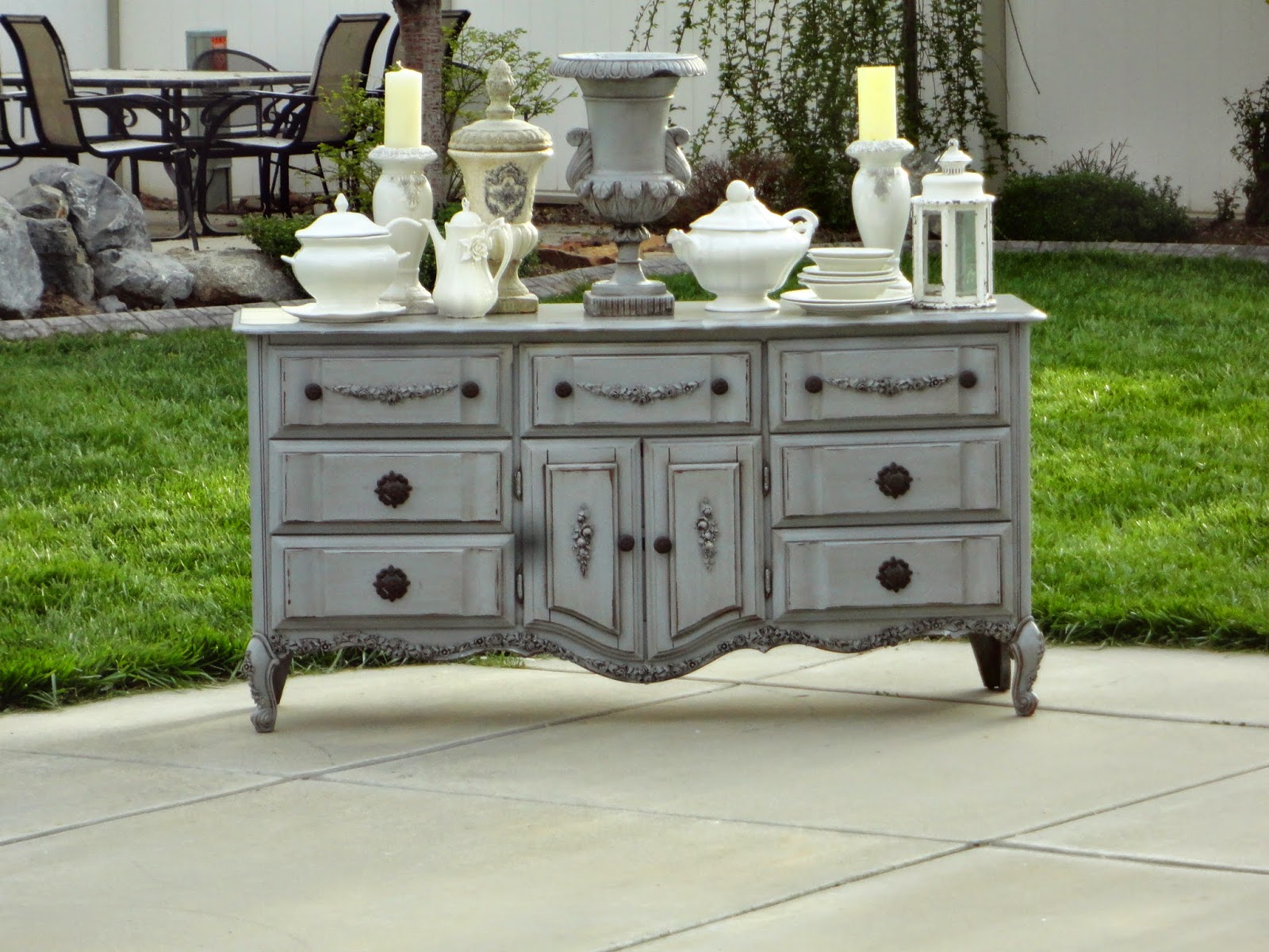 French Garden Treasures: French Garden Treasures Dark Grey Buffet $600 ...