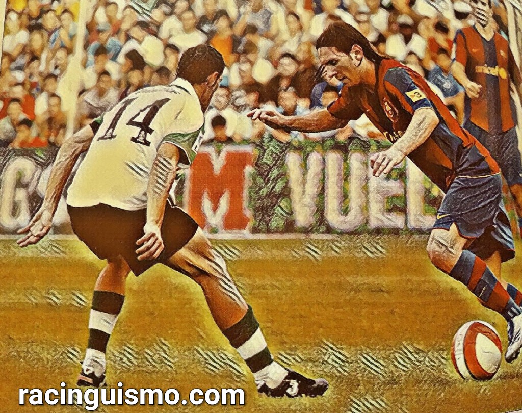 Leo Messi disputó 13 partidos de Ligaante el Racing en los que anotó 12 ...