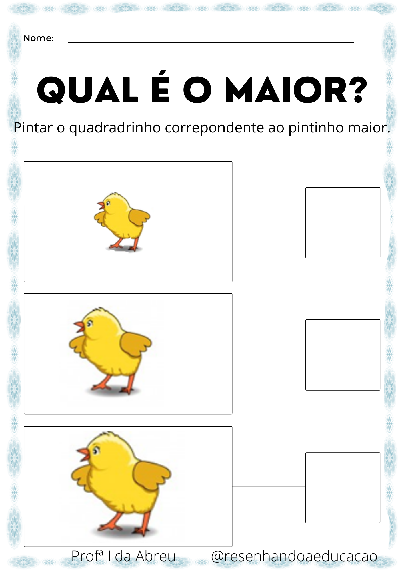 Projeto - Atividades: Meu Pintinho Amarelinho