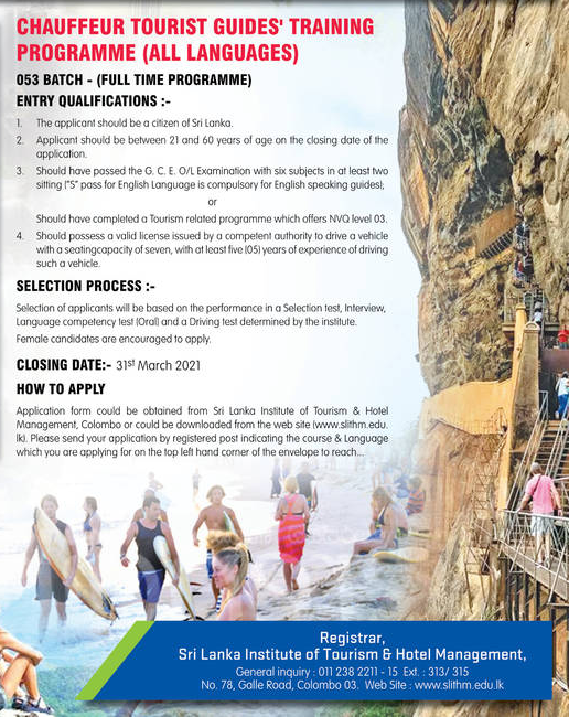 Tourism Guide Courses - Sri Lanka Institute Of Tourism and Hotel Management