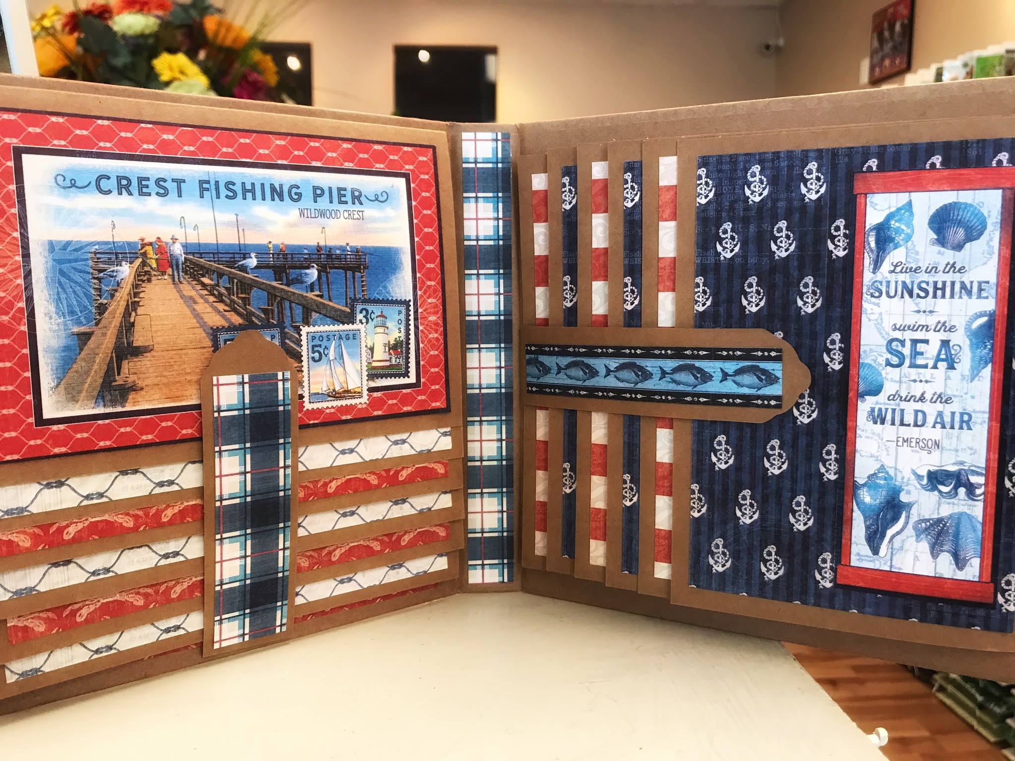 Monkey Business! Scrapbook Lounge: Graphic 45 Catch of the Day trifold ...