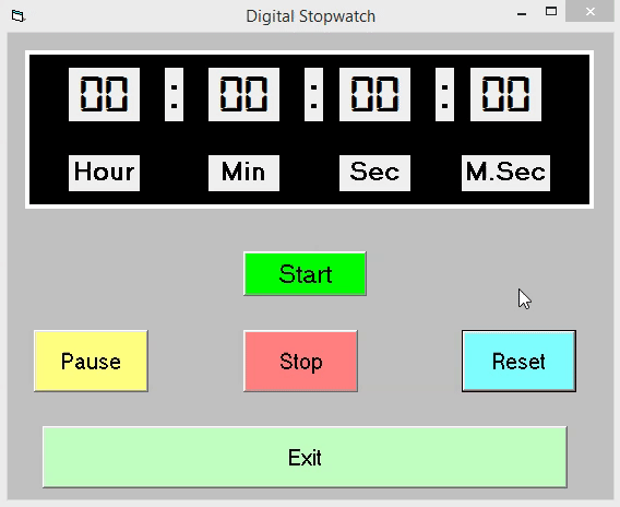 How to create digital stopwatch in vb 6.0