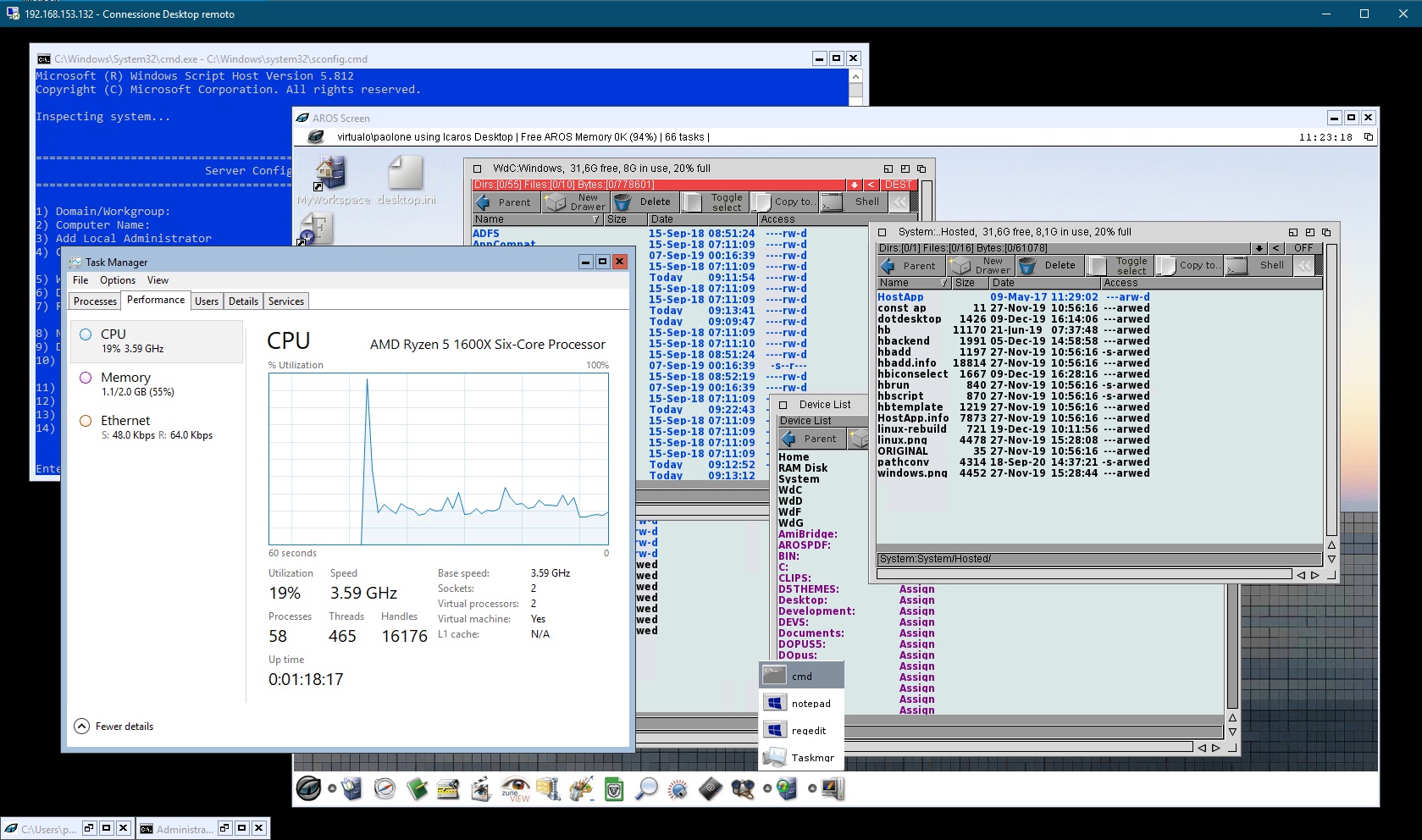 Serving a GUI to HyperV Server 2019 - Icaros Desktop