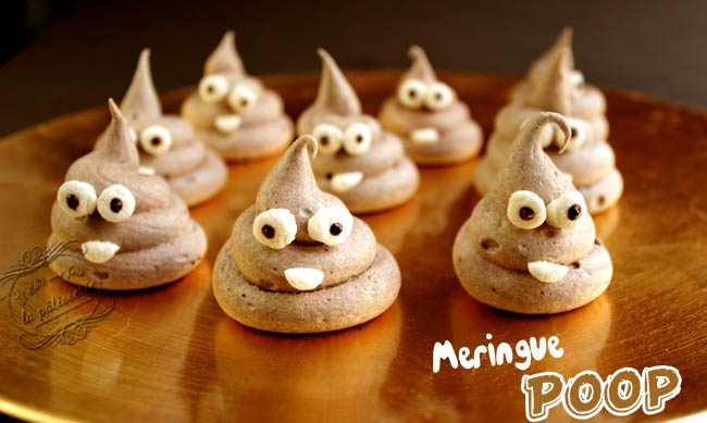 Meringues au chocolat Poop {emoji caca} : Il était une fois la pâtisserie