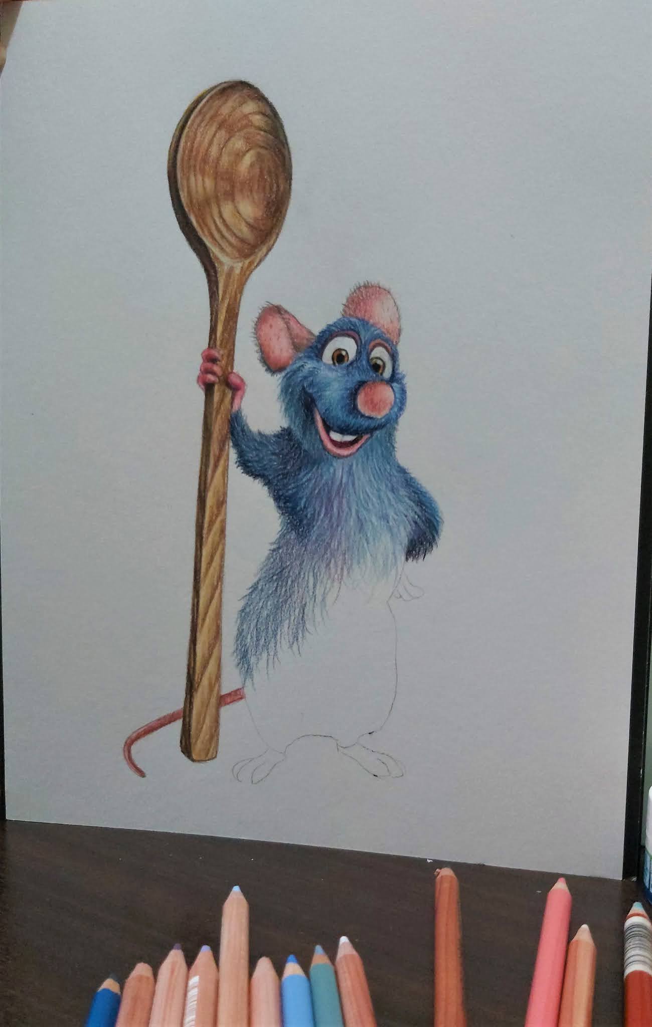 Remy from Ratatouille in coloured pencils - my first online art ...