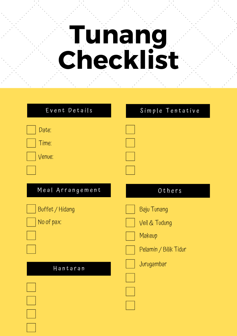 Simple Checklist Kahwin