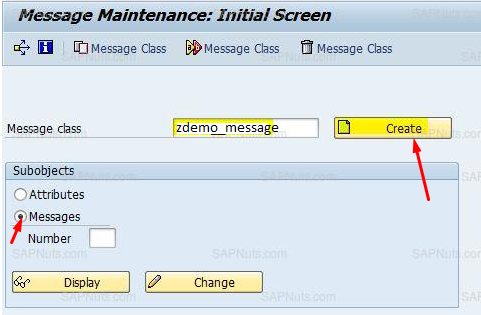 How to create SAP ABAP Error Message Class