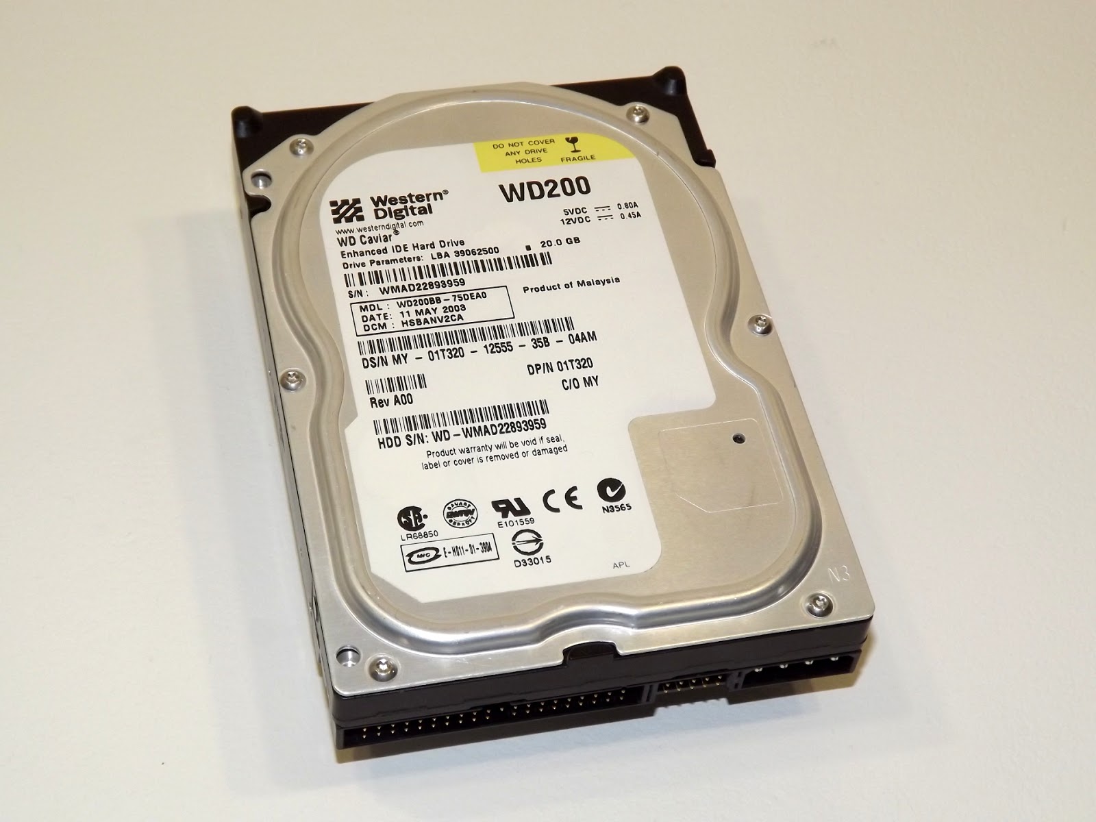 For Sale - Vintage Western Digital 20 Gb Caviar IDE Hard Drive - £15 ...
