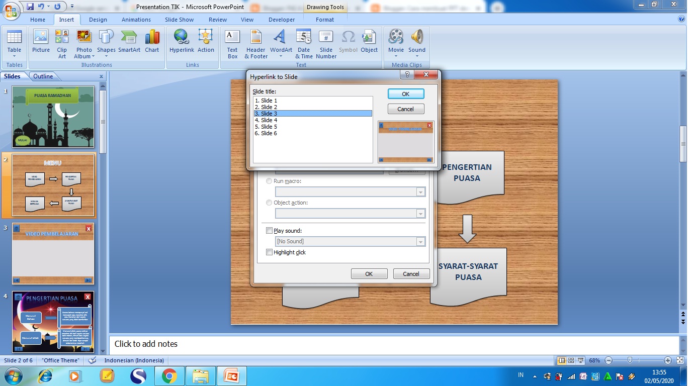 Cara membuat PPT dengan Hyperlink