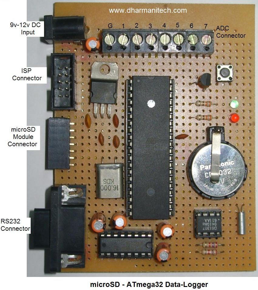Design with Microcontrollers: microSD ATmega32 Data-Logger