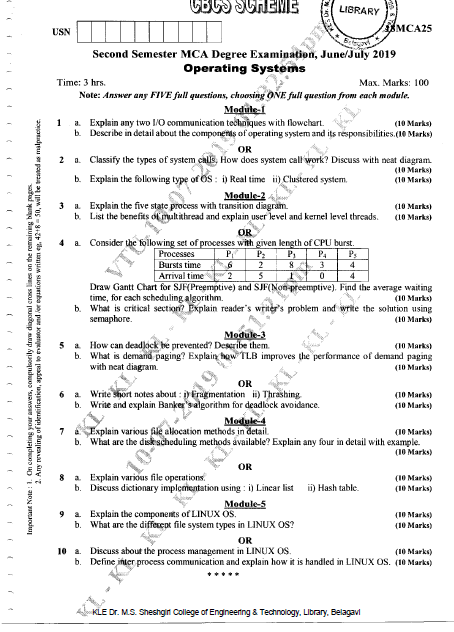 Visvesvaraya Technological University MCA. (CBCS) Second Semester ...