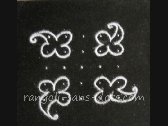 Simple rangoli designs 5 dots