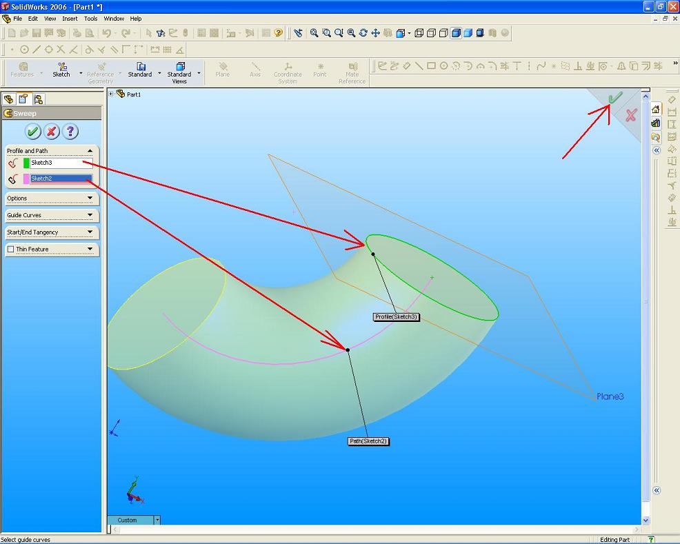 SOLIDWORKS DESIGN TUTORIAL: Make a Swept Boss Base Solidworks
