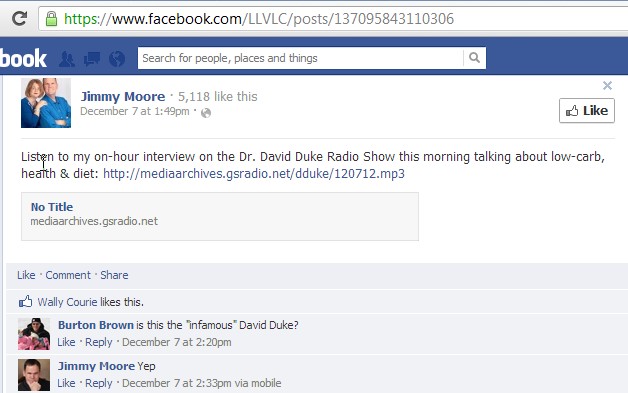 JimKKKins: The Saga of Jimmy Moore and David Duke