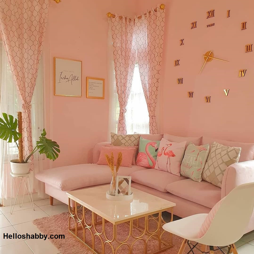 Contoh Cat Ruang Tamu Warna Pink Dusty