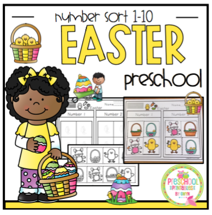 Easter Number Sort Bundle "No Prep" 2 Sets- updated file and added the ...