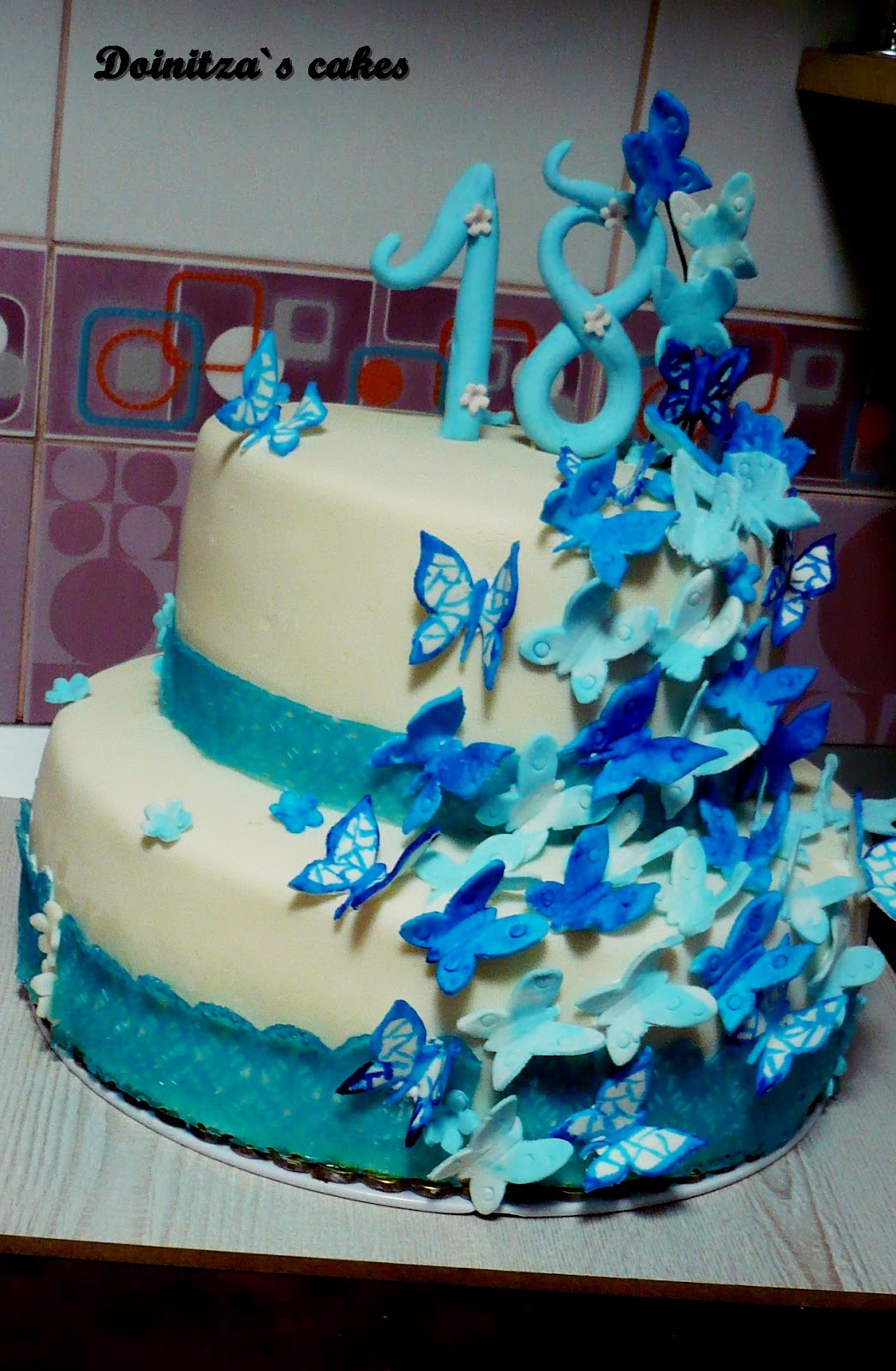 Tort Blue butterflies | Doinitza`s cakes